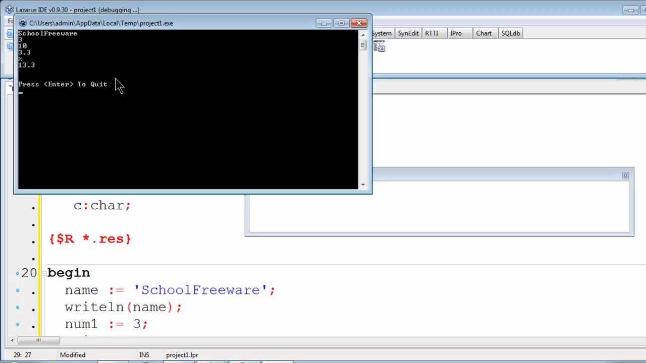 Free Pascal Program Tutorial 3 Variables And Data Types Lazarus