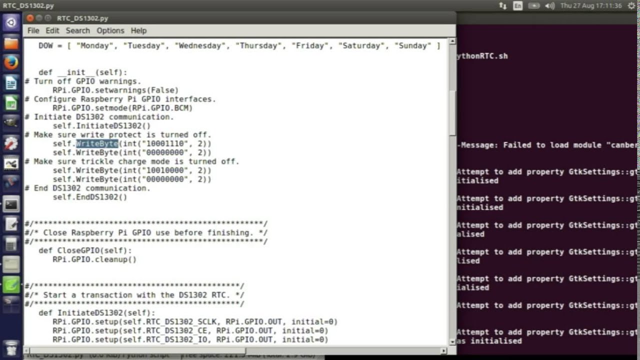 Real Time Clock Python Source Code Youtube