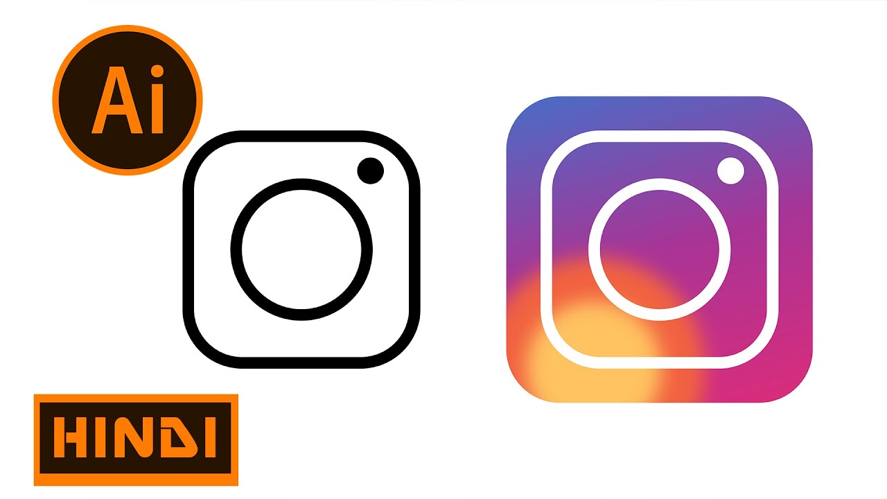 Adobe Illustrator 2019 Tutorials In Hindi Instagram Logo Tutorial