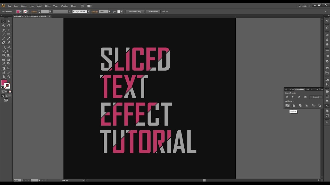 Sliced Text Effect Tutorial In Adobe Illustrator Bangla Youtube