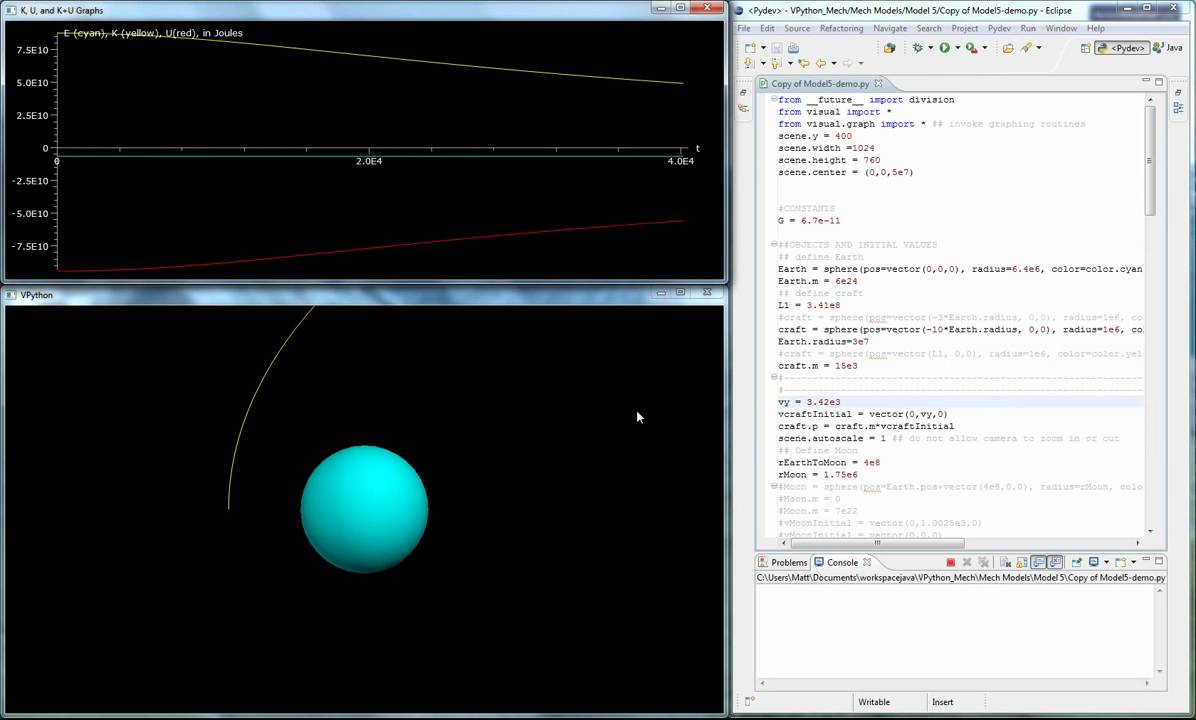 Orbits Vpython Demo Ch 6 Youtube