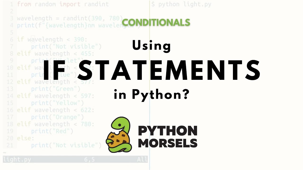 If Statements In Python Youtube