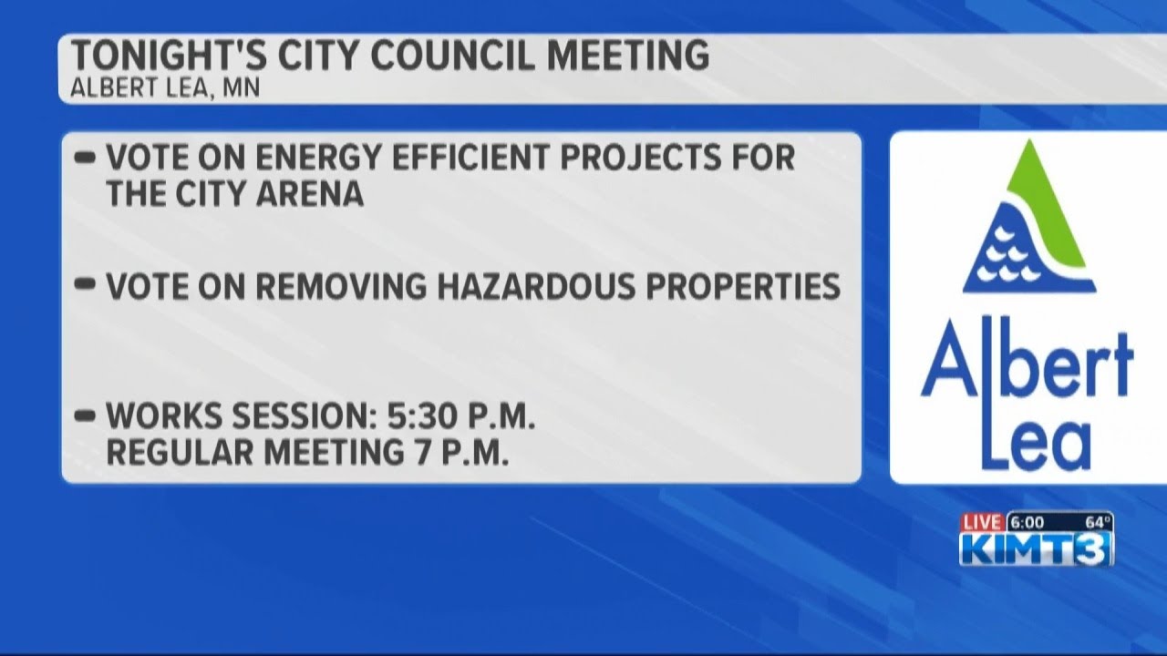 Kimt News Three Previews Monday Night S Albert Lea City Council Meeting