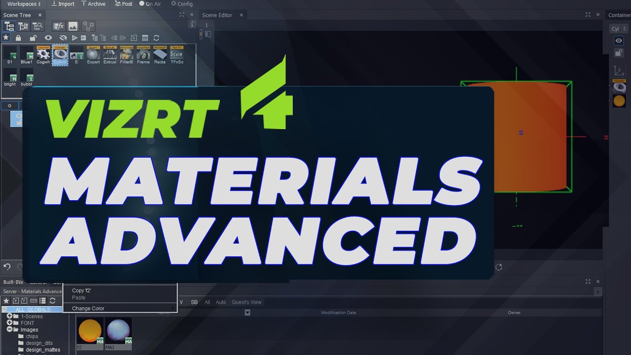 Vizrt 4 Materials Advanced Tutorials Youtube