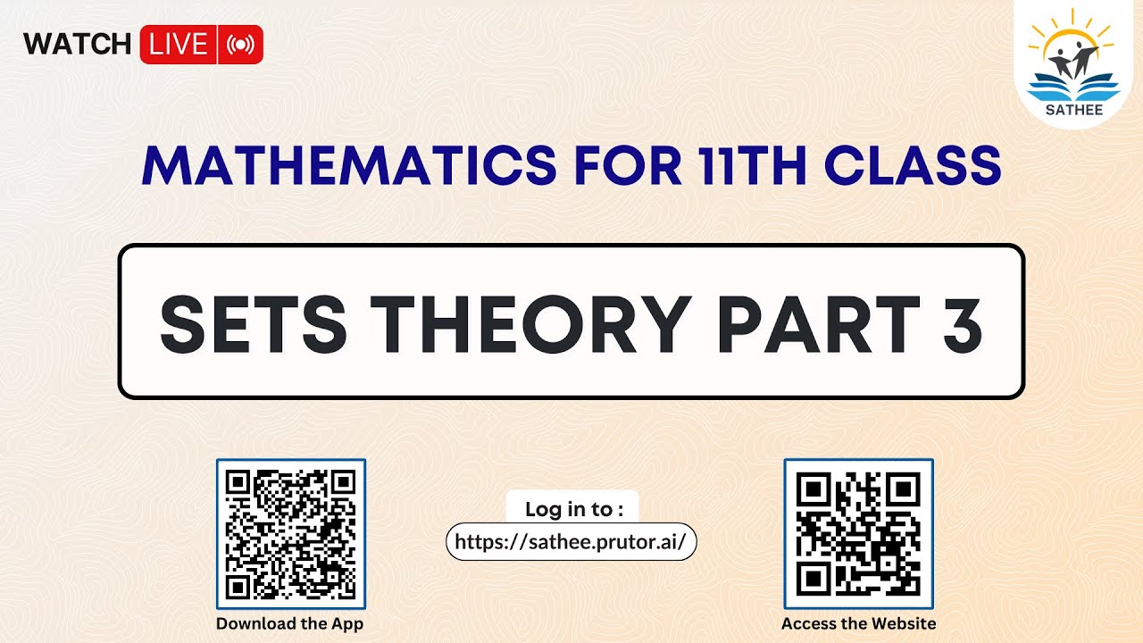 Mathematics Class 11th Sets Theory Part 3 Youtube