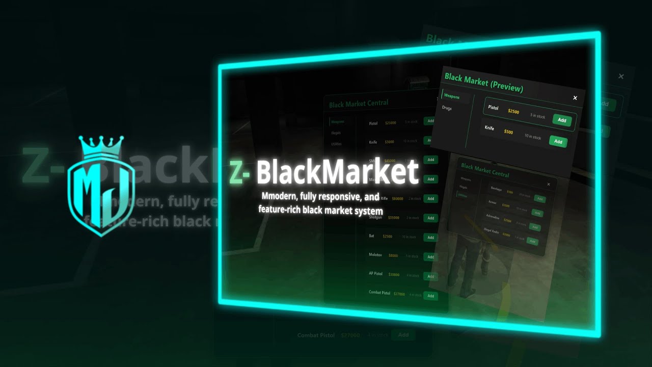 Free ёяыт Black Market System For Fivem Qbcore Esx Support Mj