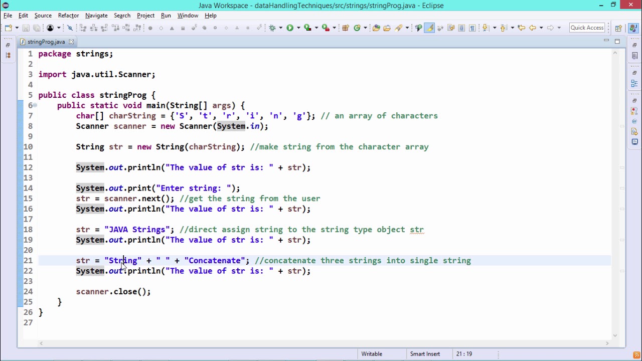 Java Essentials Strings In Java Youtube