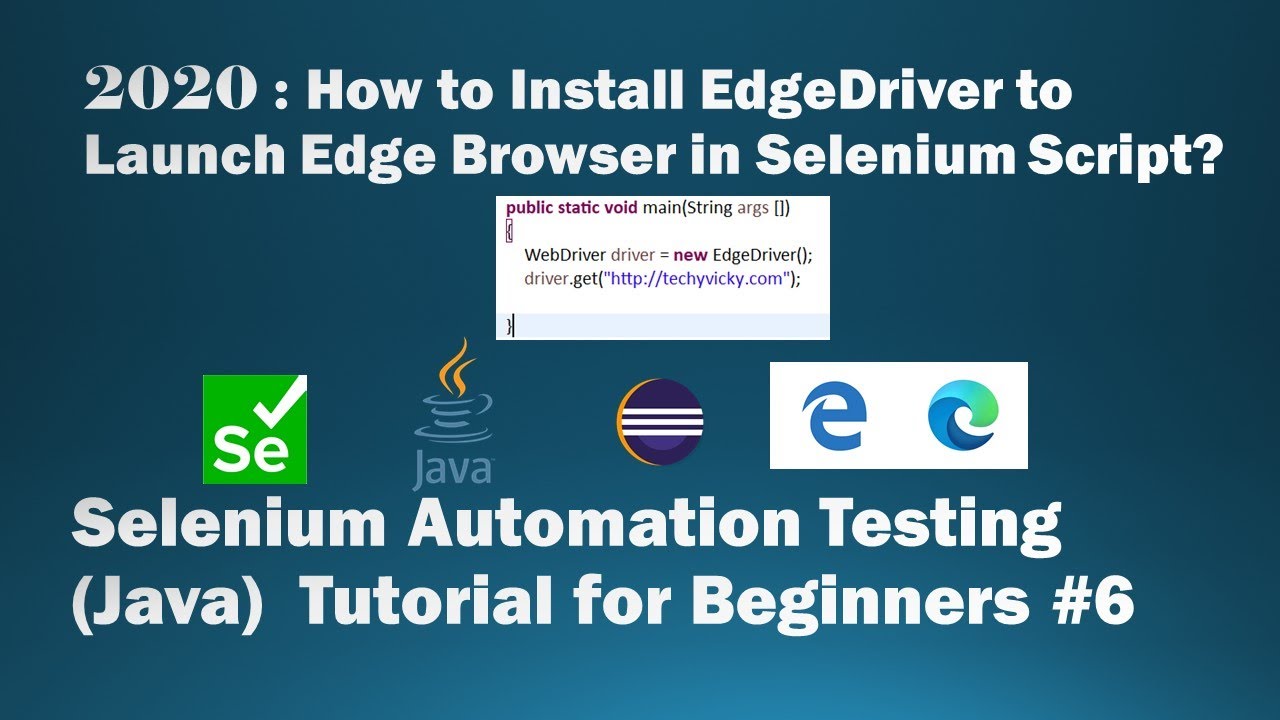 How To Install Edgedriver To Launch Edge Browser In Selenium Script