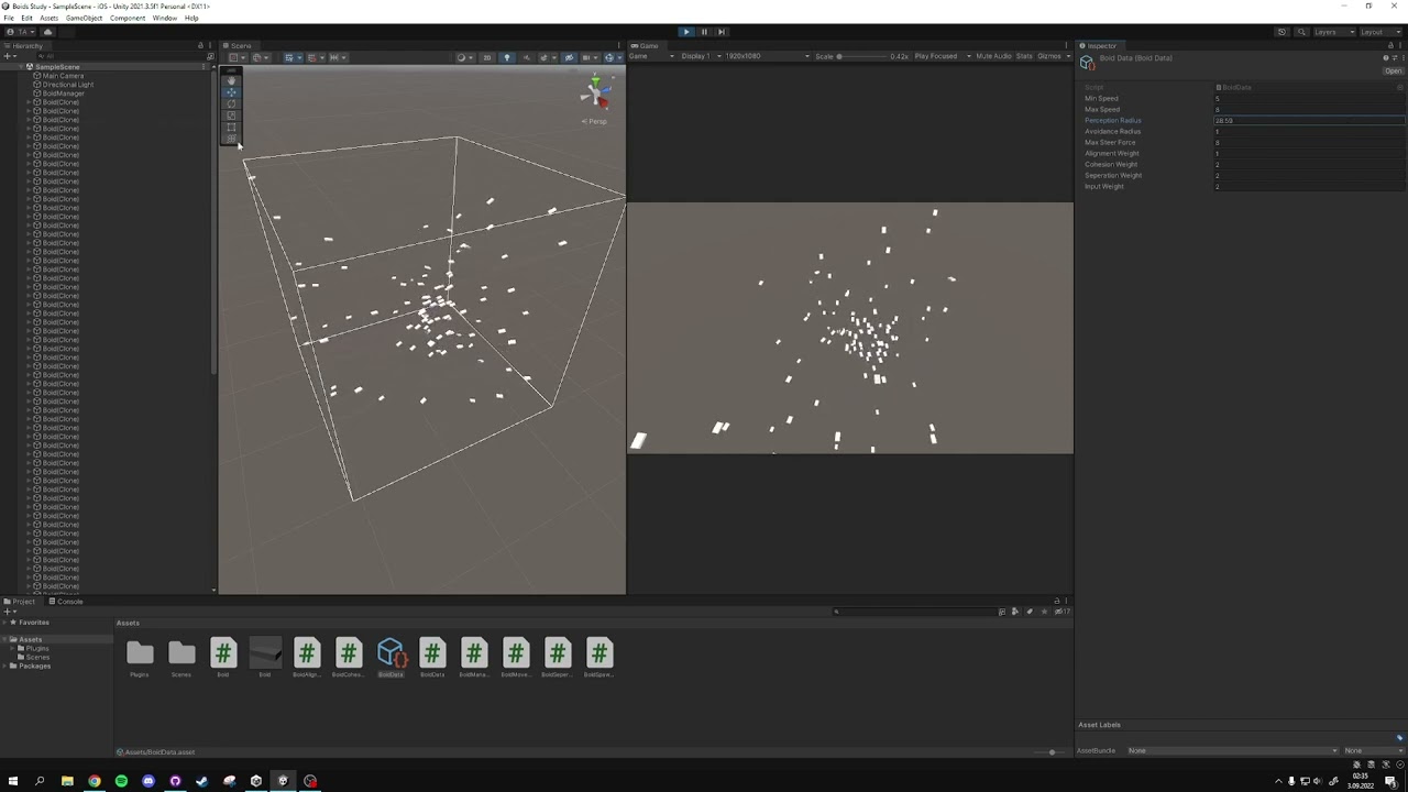 Boids Study In Unity 3d Youtube