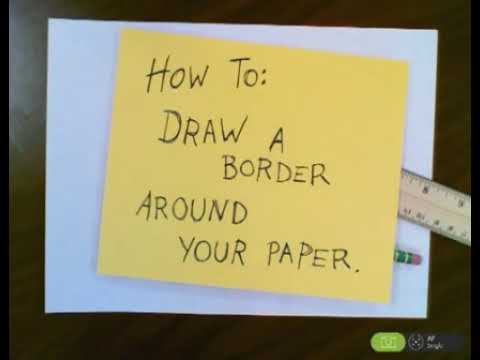 How To Draw A Border Around Your Paper Youtube