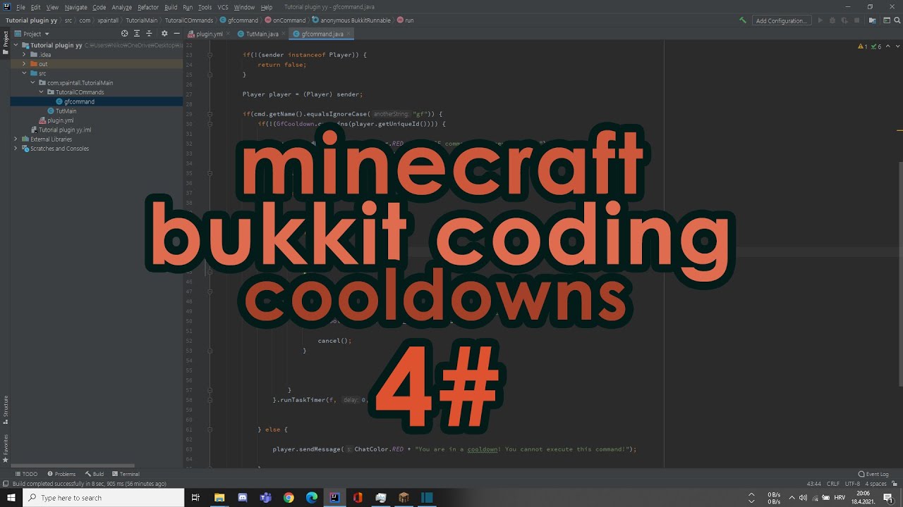 Minecraft Bukkit Coding 4 Cooldowns Youtube