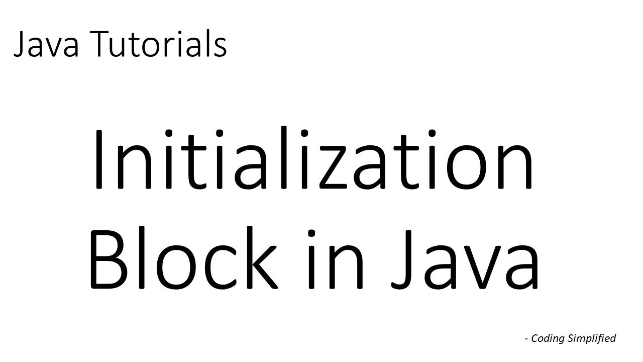 Java Tutorials Initialization Block In Java Youtube
