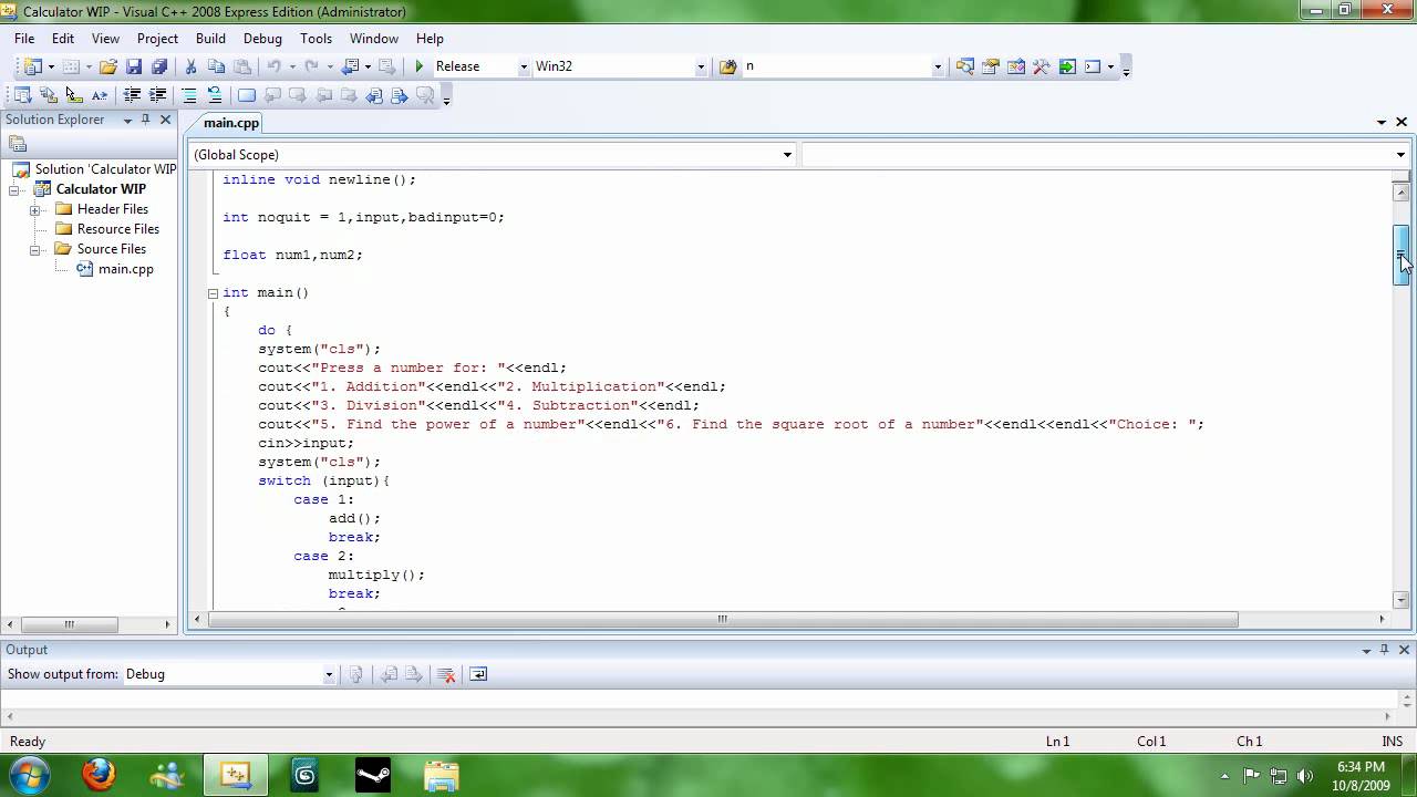 C Basic Math Calculator Youtube