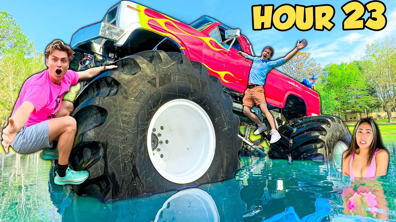 24 Hours In A Monster Truck Youtube