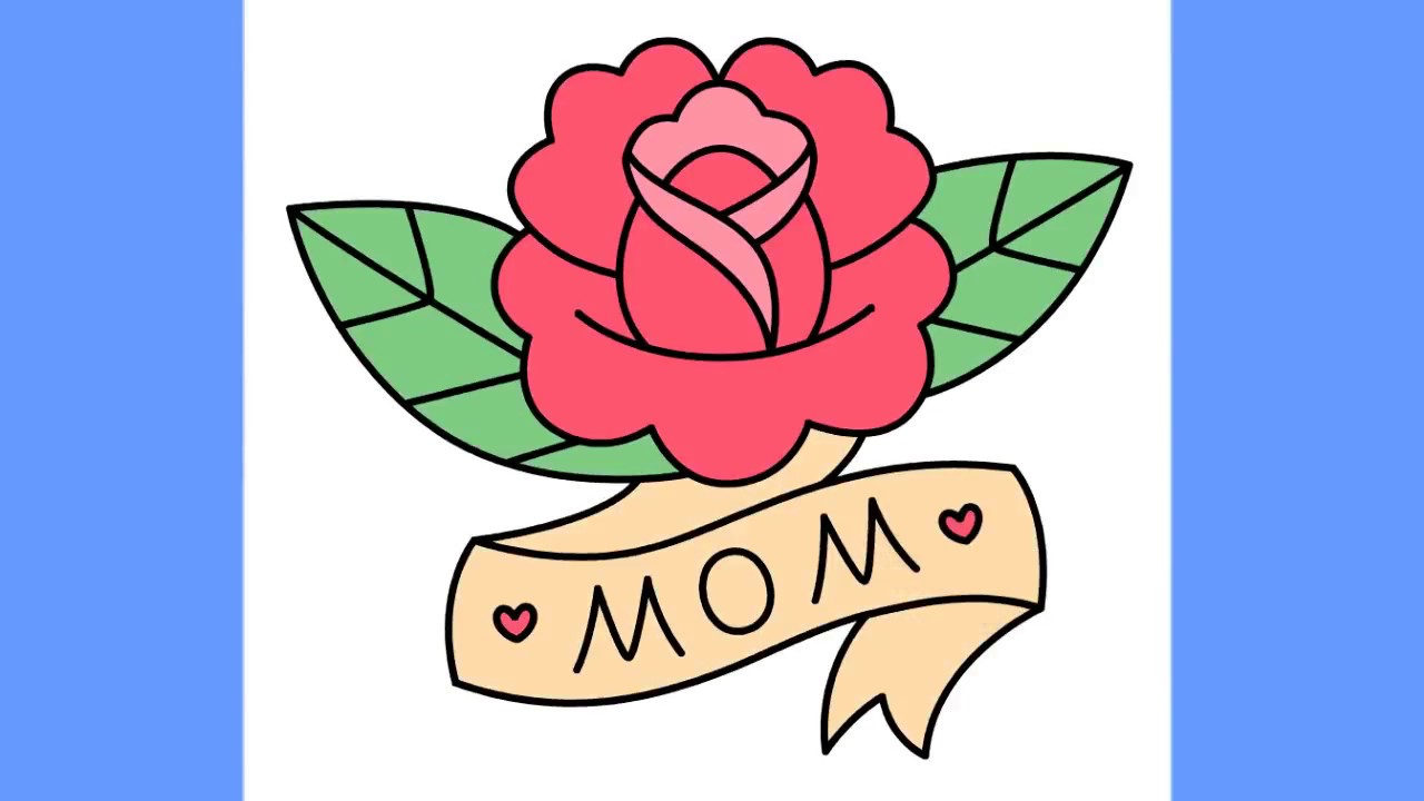 How To Draw A Rose For Mothers Day