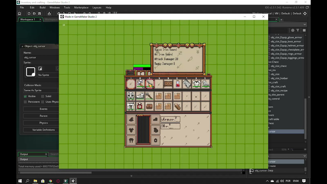 Gamemaker Studio 2 Inventory System And Crafting Like Minecraft