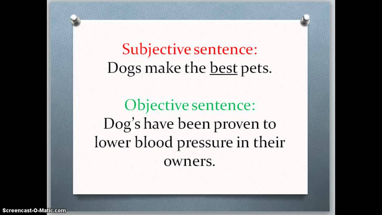 Good Objective Sentence