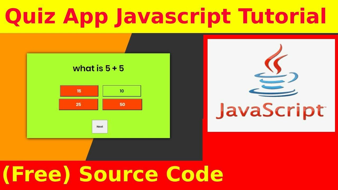 28th Javascript Project Quiz App Tutorial With Source Code Youtube