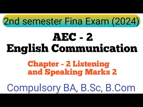 Ba B Sc B Com 2nd Semester Aec English Communication Chapter 2