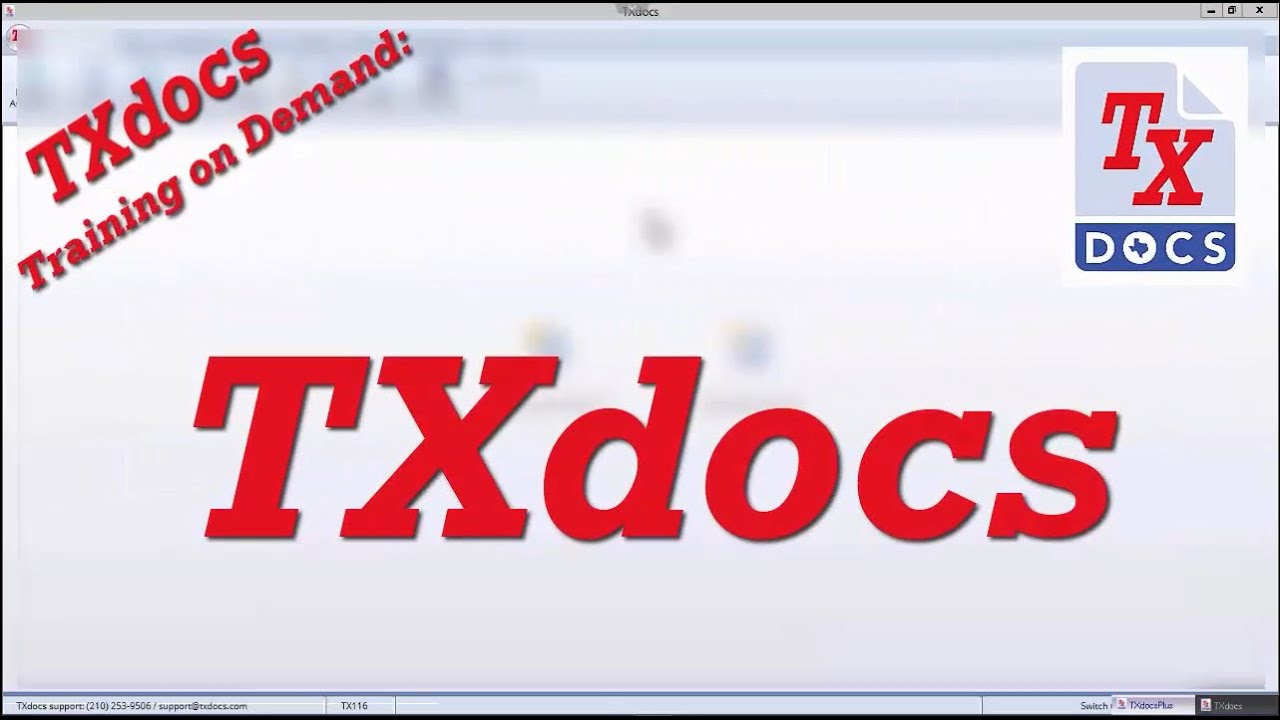 Txdocs Full Training Youtube
