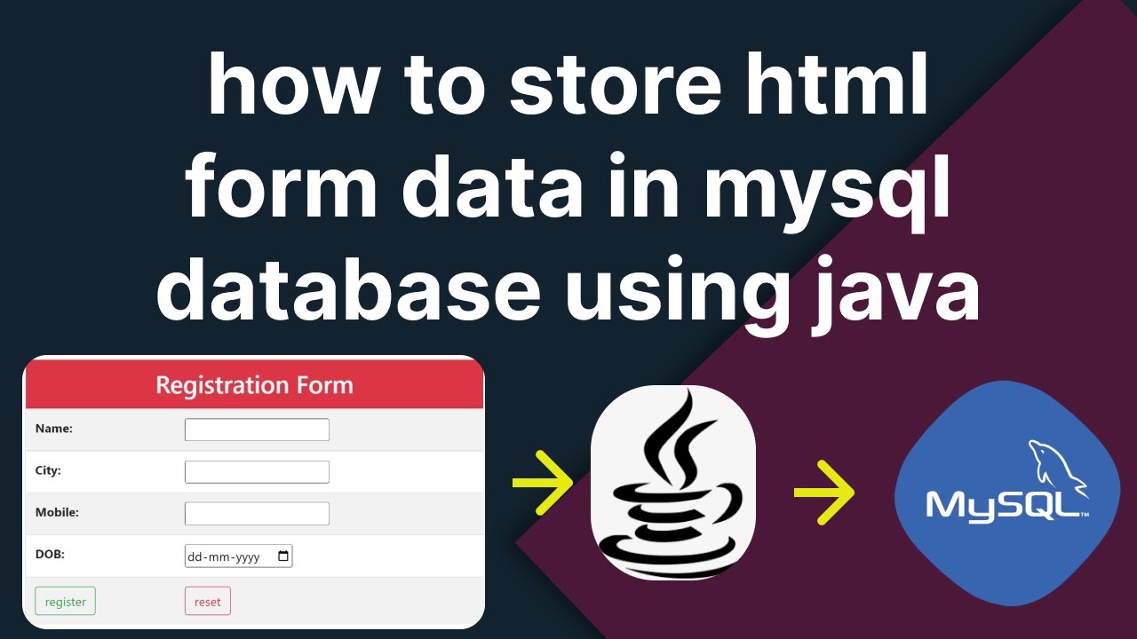 How To Store Html Form Data In Mysql Database Using Java Java Servlet