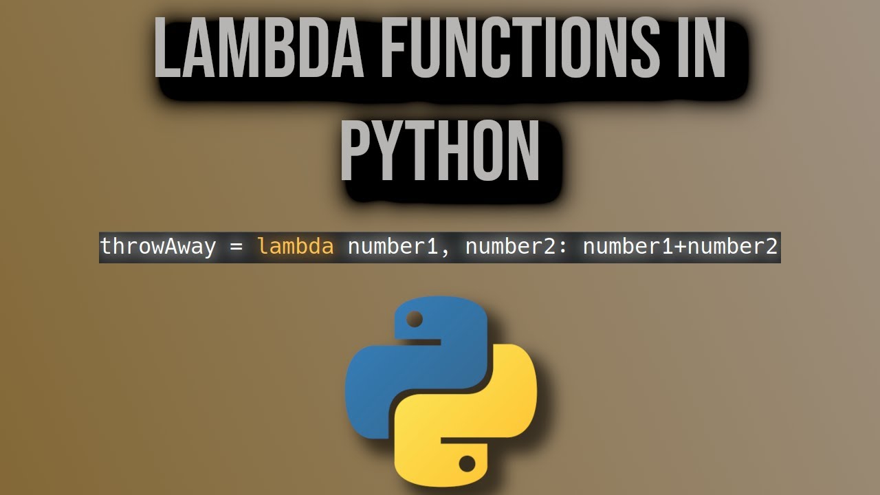 How To Use Lambda Functions In Python Youtube