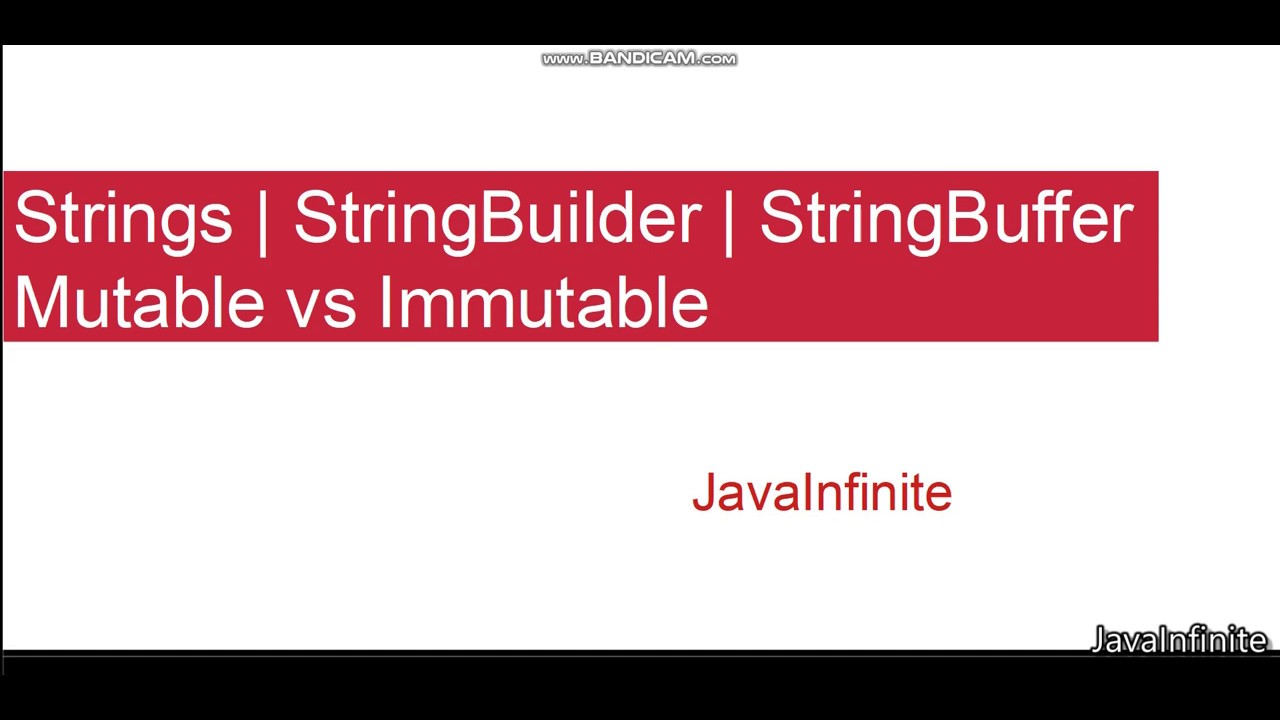 String Stringbuilder Stringbuffer Strings Are Immutable Youtube