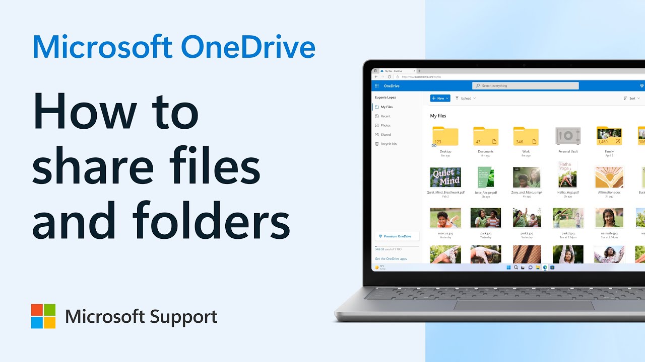 How To Share Onedrive Files And Folders Microsoft Youtube