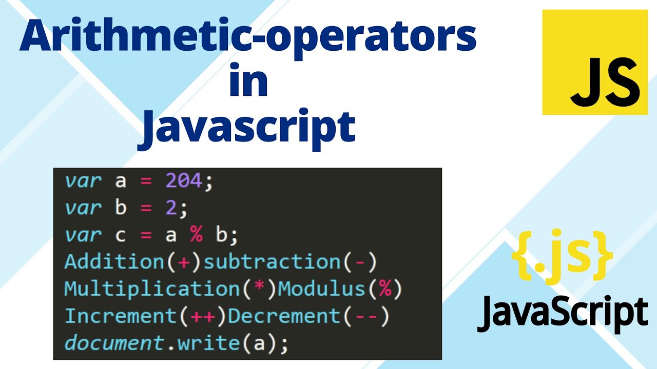 Arithmetic Operators In Javascript In Hindi Javascript Tutorial For