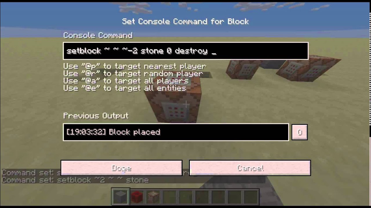 Minecraft Command Block Tutorial Ep 3 Setblock Destroy And Replace