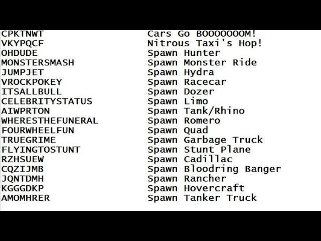 Gta San Andreas Cars Cheats Codes List Of All Updated Gta San Andreas