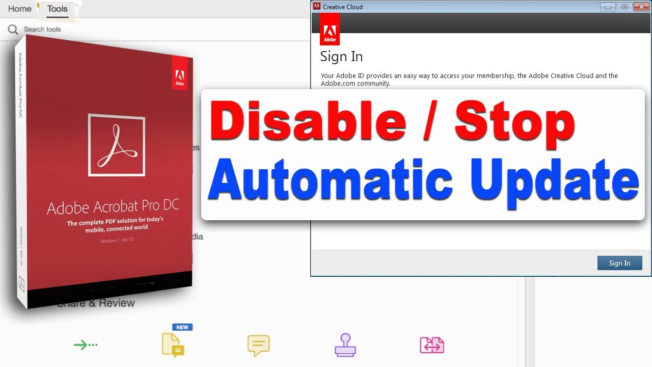 How To Disable Automatic Update On Adobe Acrobat Pro Dc Youtube
