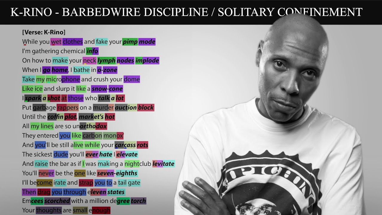 K Rino Barbedwire Discipline Rhyme Scheme Highlighted Youtube