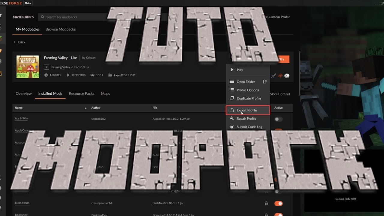 Comment Installer Un Modpack Minecraft Youtube