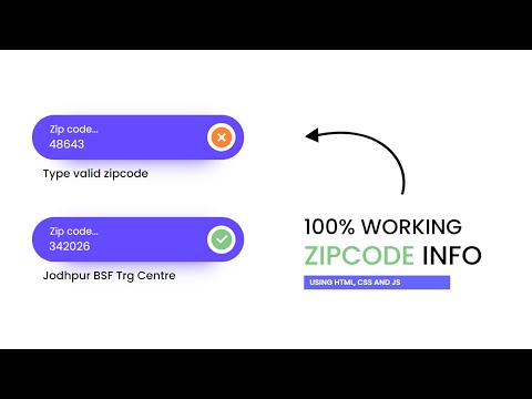 Find City State Info Using Zip Code And Its Validation Using Html Css