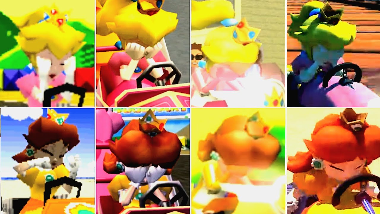 All Losing Animation Of Female Characters In All Mario Kart Youtube