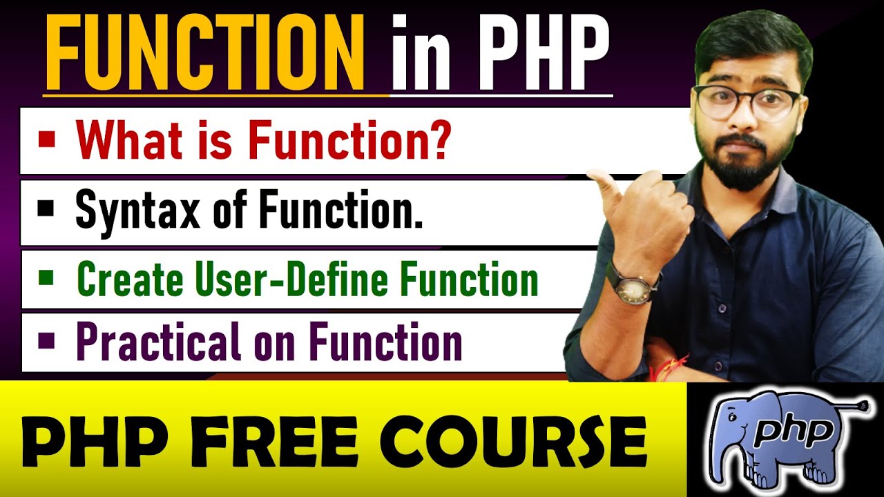 Php Tutorial Php Functions Tutorial In Hindi Function In Php Php