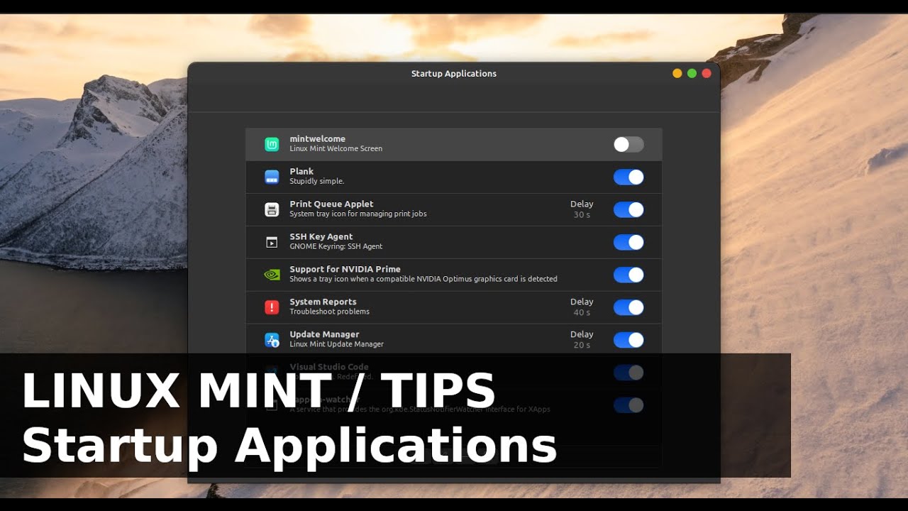 Belajar Linux Mint Cinnamon 21 1 Vera Startup Applications Youtube