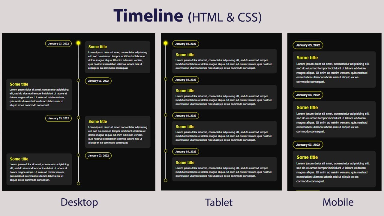 How To Create A Vertical Timeline Using Html Css Youtube Eroppa