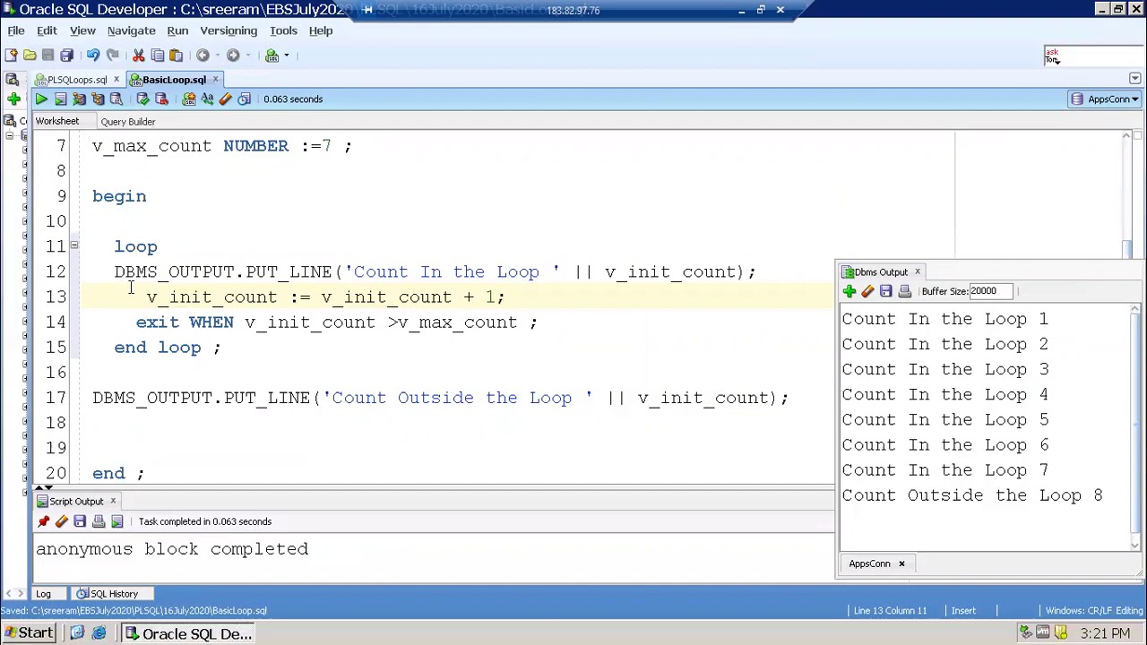 Oracle Database Plsql Loops Youtube