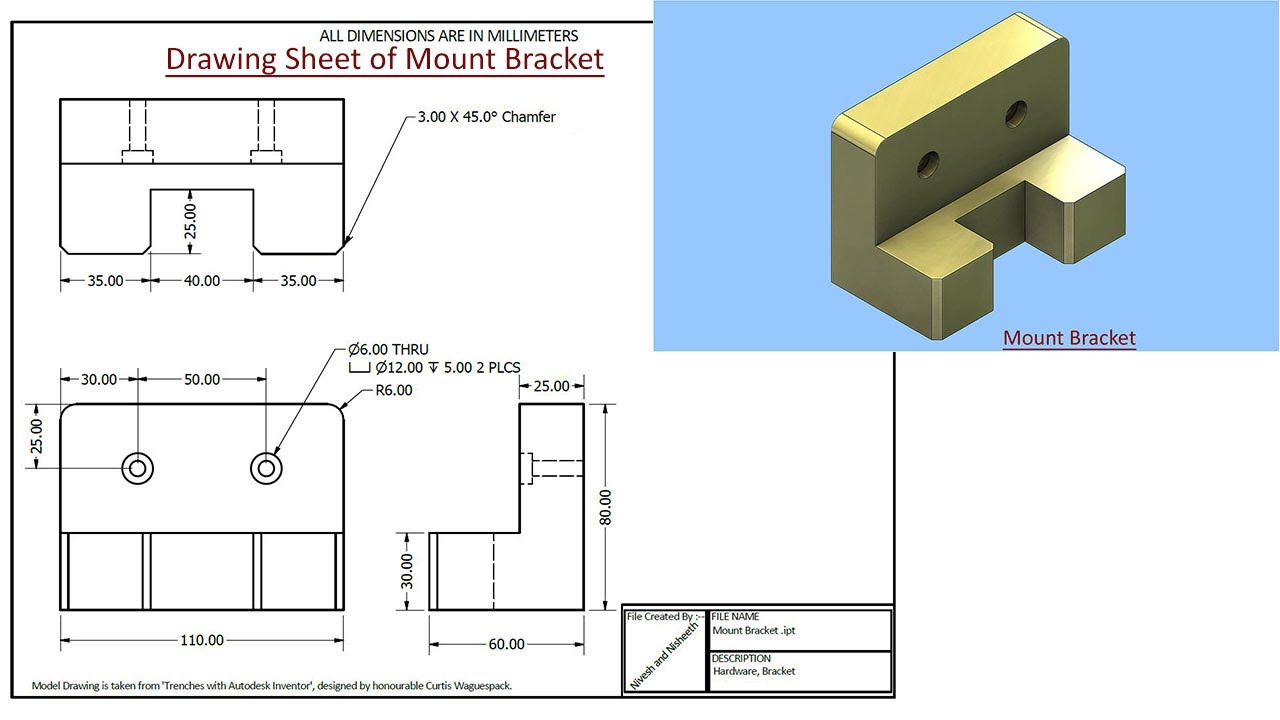 Mount Bracket Solidworks Tutorial Youtube