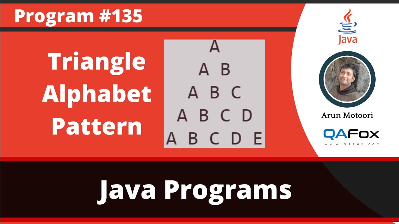 Java Program To Print Triangle Alphabet Pattern Youtube