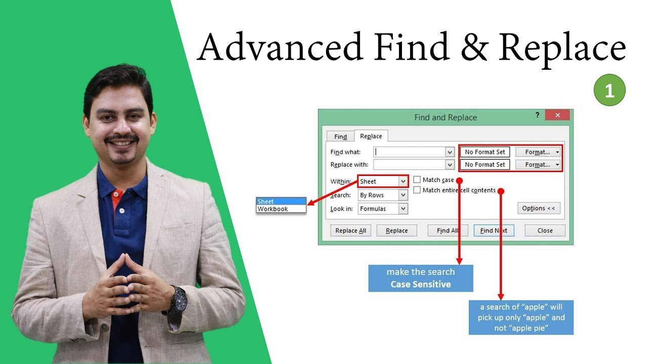 Advanced Find Replace Part 1 Find Replace Youtube
