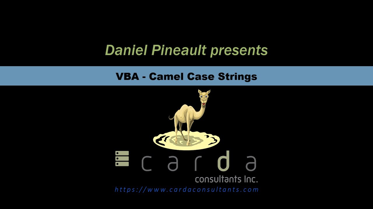 Vba Camel Case Strings Youtube