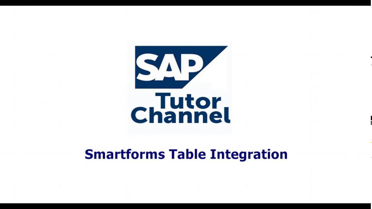 Smartforms Table Integration Youtube