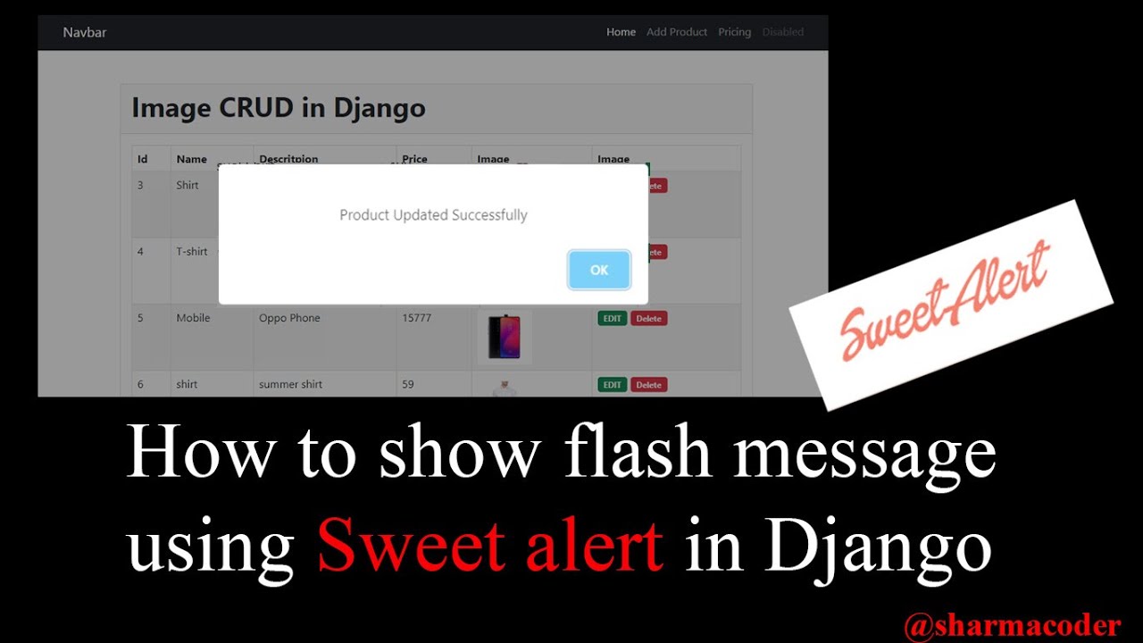 How To Show Flash Messages Using Sweet Alert In Django Session