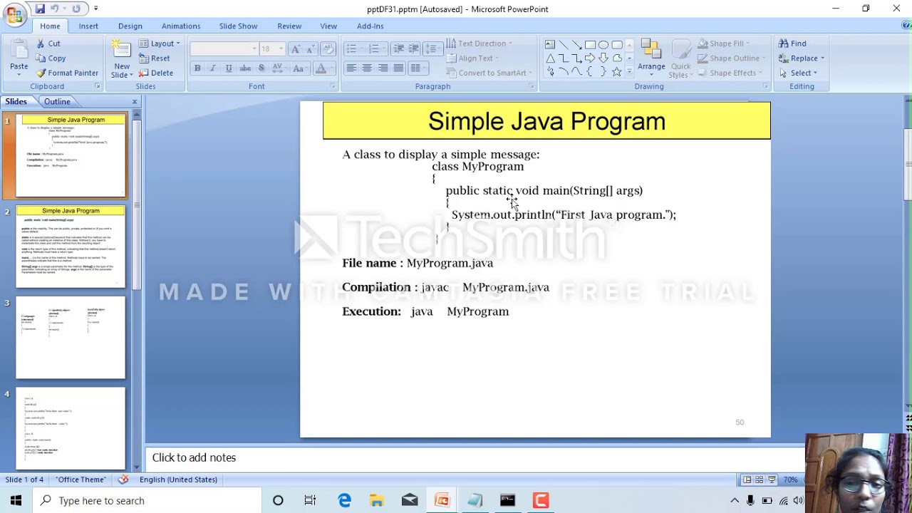Structure Of Java Program Youtube