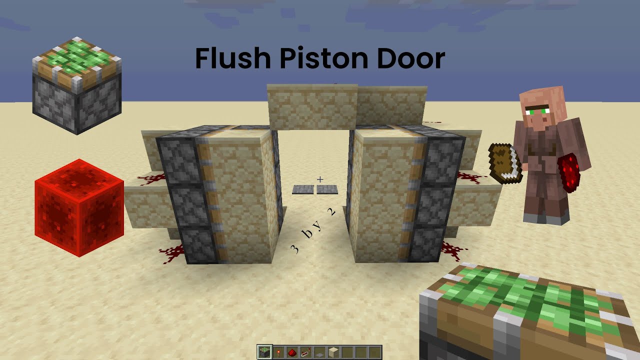 Hidden 2 By 3 Flush Piston Door In Minecraft 60 Seconds 2025 2x3 3x2