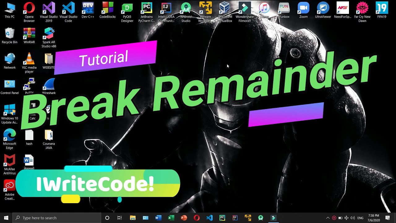 Diy Break Remainder App Using Python Youtube
