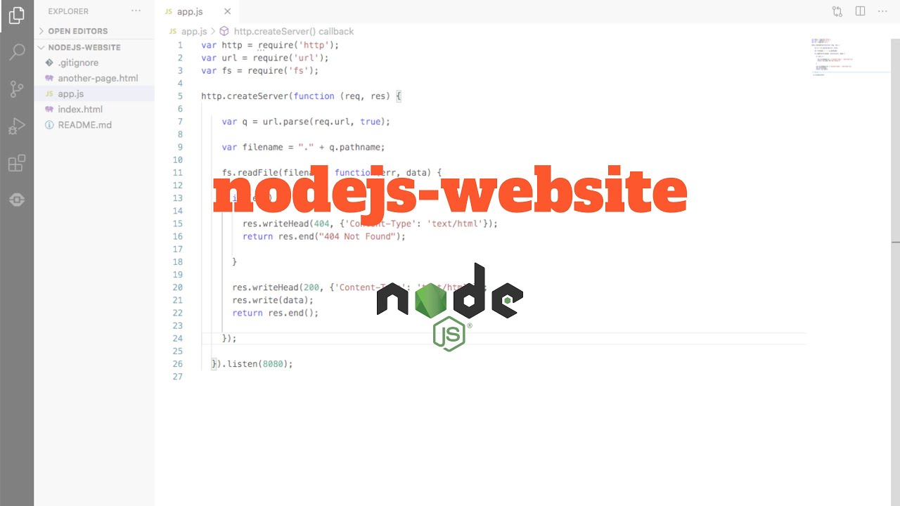 Creating A Very Basic Node Js Website Youtube